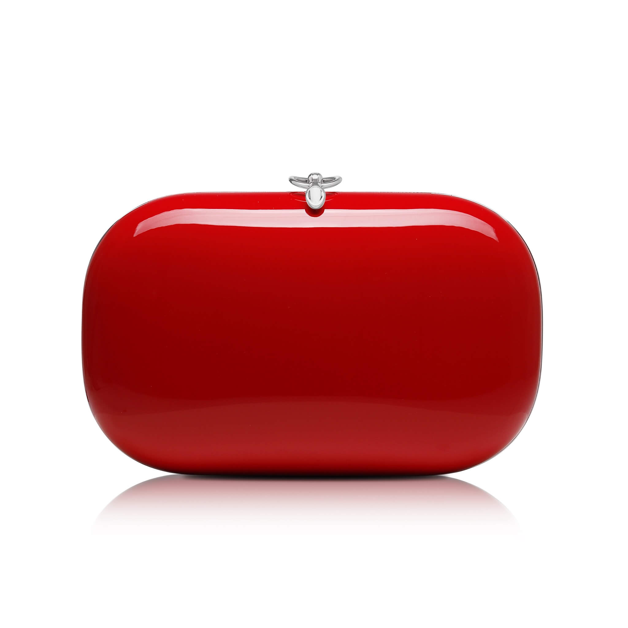 Elina Plus in Touring Red | Glossy Ferrari Red Clutch | Jeffrey Levinson
